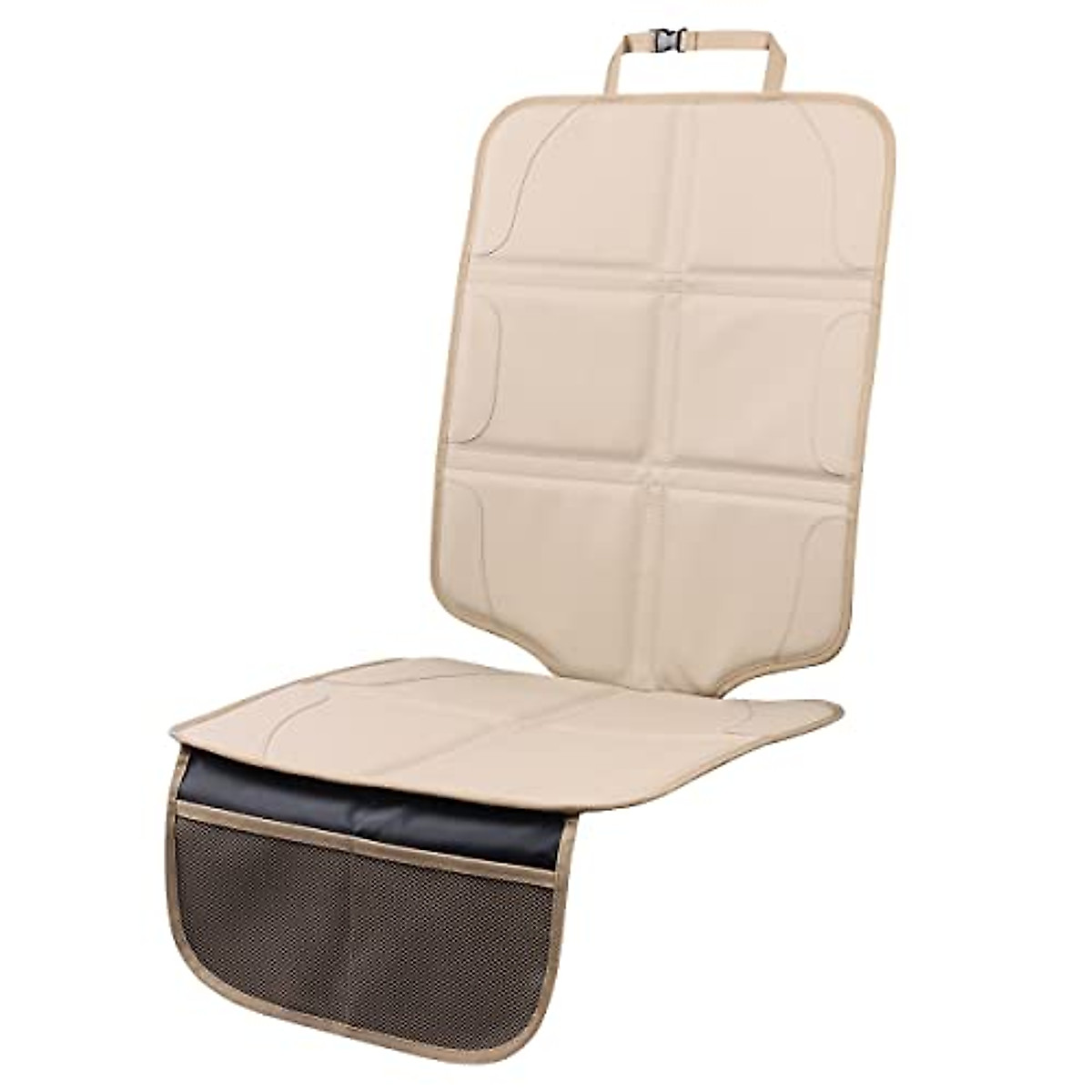 pefirst Car Seat Protector, Extra Thick Car Seat Covers Non-Slip Waterproof Mat Pad Leaving No Imprints Marks for Child Baby Pet Truck SUV Automobile (Beige-A)