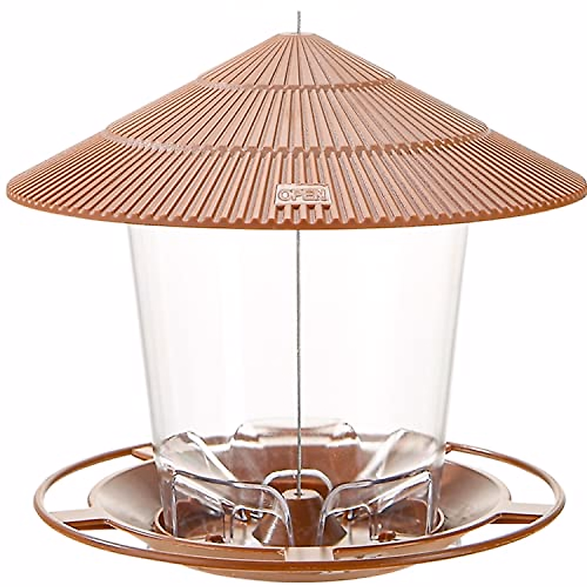 Hanizi Hanging Bird Feeder Squirrel Proof for Outdoor Wild Bird Seed, Outside, Garden Yard Decoration (Brown)