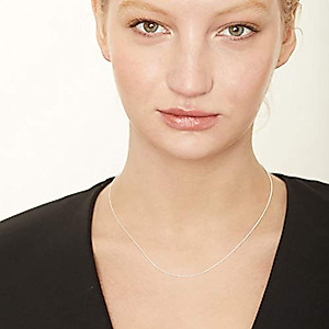 KISPER Sterling Silver Box Chain Necklace – Thin, Dainty, 925 Sterling Silver Jewelry for Women & Men with Spring Ring Clasp – Made in Italy, 18”