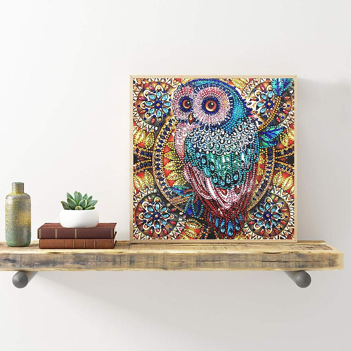 Hibah Diamond Painting DIY 5D Special Shape Rhinestone, Owl, Partial Diamond Crystal Diamond Painting Set (Mandala)