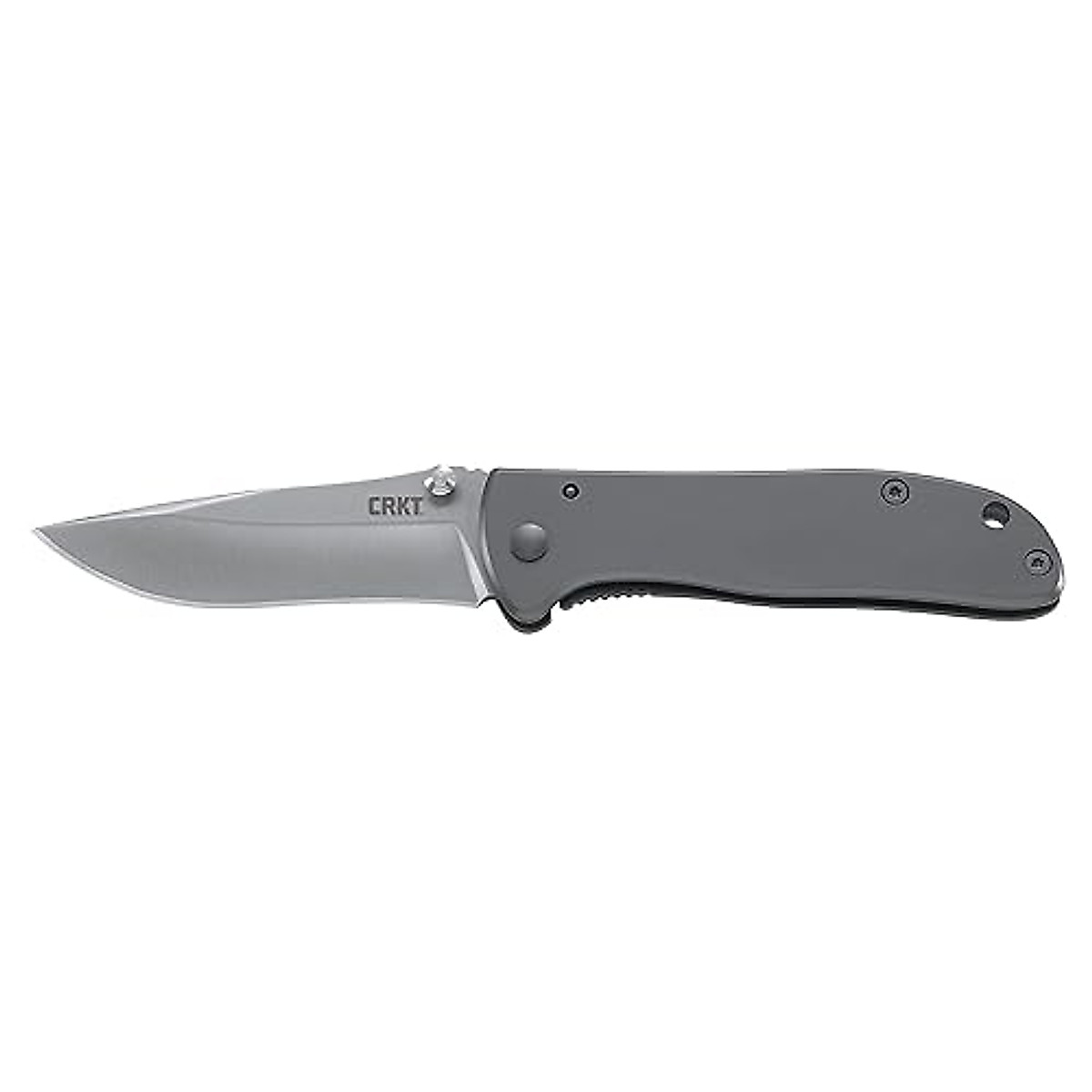 CRKT Drifter EDC Folding Pocket Knife: Everyday Carry, Gray Ti Nitride Blade, Thumb Stud Opening, Stainless Steel Handle, Pocket Clip 6450S