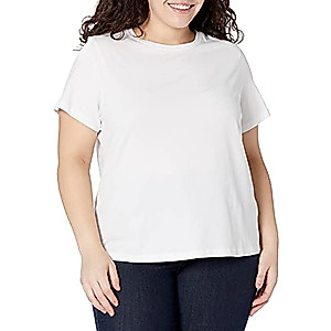 The Drop Women's Courtney Short-Sleeve Tiny Crew Neck Jersey T-Shirt, White, 3X Plus Size