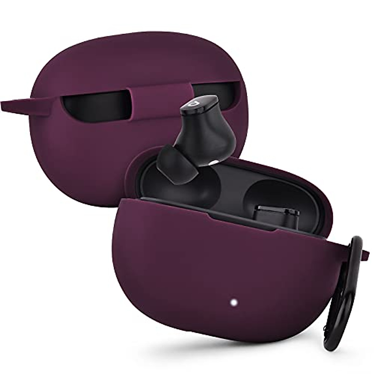 AIRSPO Silicone Case Compatible with Beats Studio Buds Case 2021 Soft Protective Cover for Beats Wireless Earbuds with Keychain (Dark Purple)