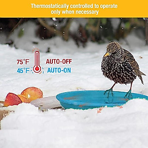 Tetuga Bird Bath Deck Mounted Bowl 12 Inches with Adjustable Clamp for Outdoor Bird Baths for Outside Weather Resistant Durable Birdbath for Garden Patio Lawn Yard Deck Railing (Blue)