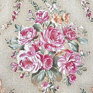 LovingWay 14.7 Feet Wallpaper Roll Floral Shelf Liner 17.7x177 Inch Self-Adhesive Dresser Drawer Covering Paper DIY Makeup Organizers Boxes Yellow Rose