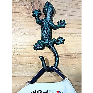 HWHP Zone - Wall Hooks Decorative Cast Iron Animal Gecko Shape Hooks Wall Mounted for Home Office Foyer Hallway Pool Garden Garage Indoor Outdoor Used, Hand Made, Gifts.