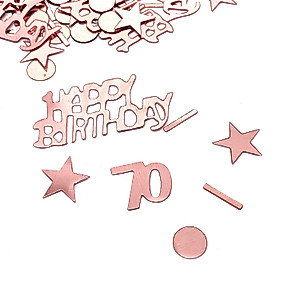 TFYU Happy Birthday Party Table Confetti - Twinkle Stars Foil Metallic Sequins Confetti and Special Events Table Scatters Decorations Confetti Decorations about 700pcs（Rose gold） (70 years old)