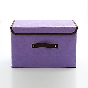 MOCOFO Set of 4 Foldable Storage Box with Lids and Handles Storage Basket Storage Needs Containers Organizer With Built-in Cotton Fabric Closet Drawer Removable Dividers