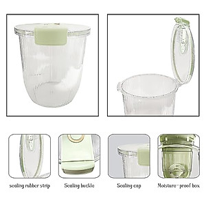 AnRui Flour Storage Container 20 Lbs, Airtight Large Food Container Rice Holder Bin with Measuring Cup for Cereal, Sugar, Oatmeal Kitchen Pantry Organization and Storage, Green