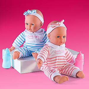 PREXTEX Baby Twin Dolls Set - 12-Inch Boy and Girl Soft Twin Baby Dolls Set with Pink and Blue Toy Bottle - Best Gift for Toddlers and Girls