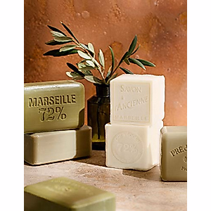 Pre de Provence Marseille Olive Oil Soap Cube, Traditional French Clean Scent Multi-Purpose use on Hands, Body, Laundry or Dishes, Natural, 300 Gram