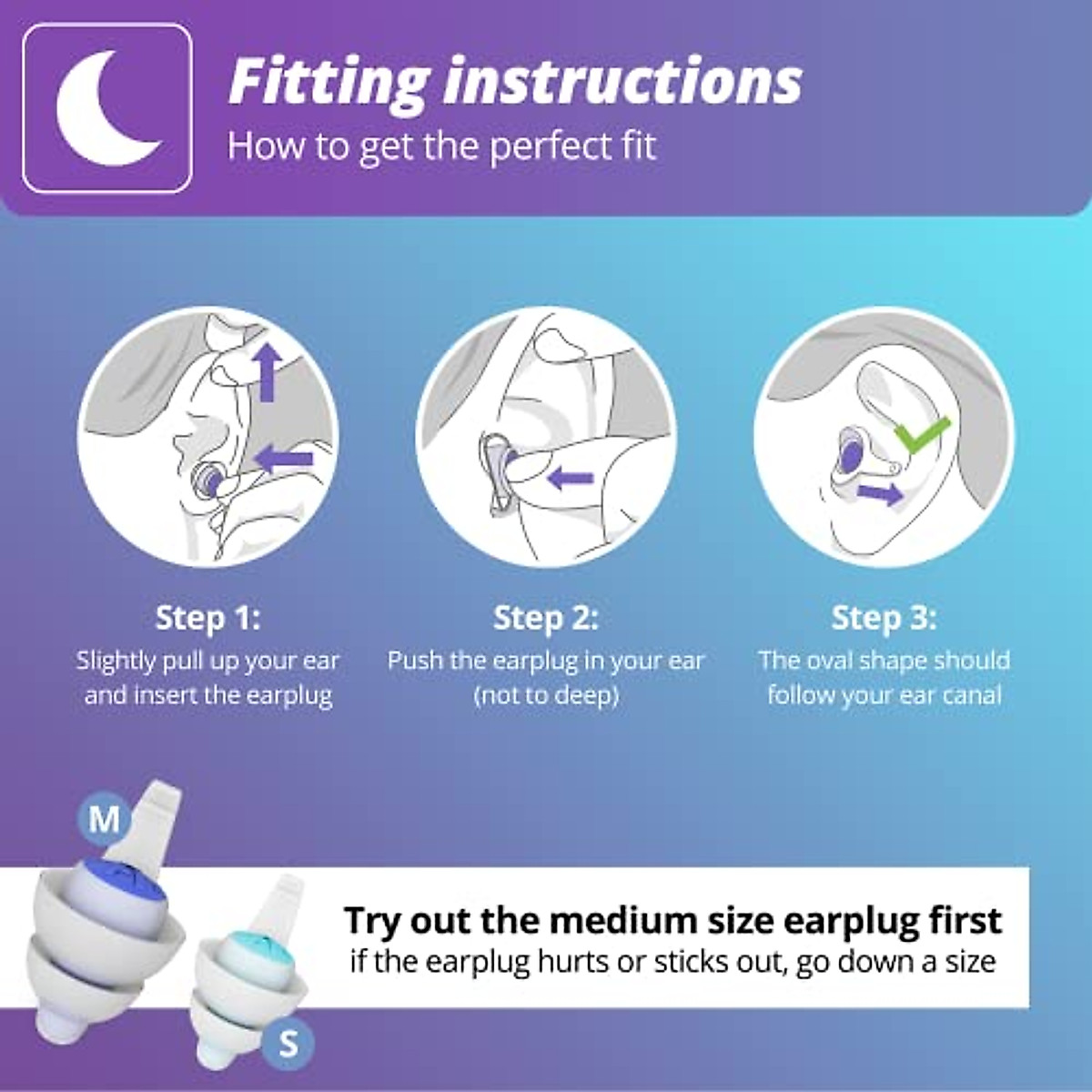 Alpine SleepDeep Multisize - Soft Ear Plugs for Sleeping and Concentration - New 3D Oval Shape and Noise Reducing Gel for Better Attenuation - 27dB - for Side Sleeper - 2-Pair Reusable: S + M/L