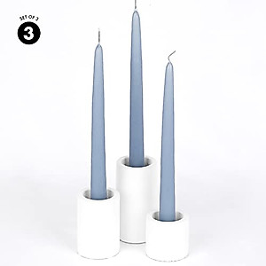 Koyal Wholesale Ceramic Tealight & Taper Candle Holders, Matte White Candle Taper Holder Set of 3