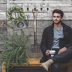 LLPJS Farmhouse Rustic Style Coat Hooks, Coat Rack Towel Hanger for Coats and Hats or Bags Clothes Hanging, Entryway Board Wall Mounted Hooks (12 Pack)