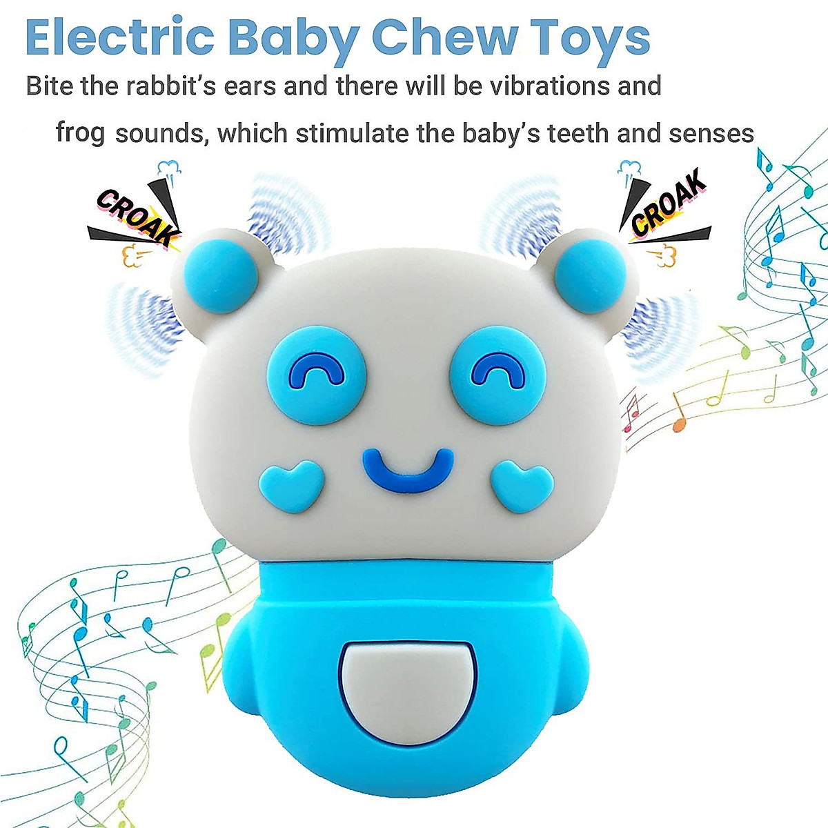 Baby Teether Toy, Teetheing Toys for Babies 0-12 Months, Baby Soothing Teether Toys for Sensory Exploration and Teething Relief, Cute Cartoon Shape, BPA-Free