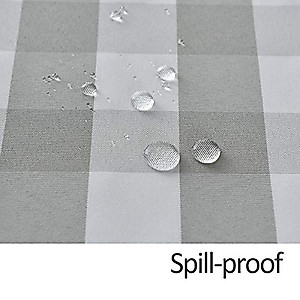 maxmill Rectangle Checkered Tablecloth Waterproof Spillproof Wrinkle Resistant Buffalo Plaid Heavy Weight Table Cloth Gingham Table Cover for Outdoor and Indoor Use, 52 x 70 Inch Grey and White