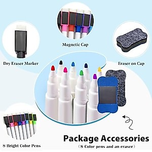 Magnetic Whiteboard for Fridge, 7.87 * 11.8 INCH (2 PCS), Dry Erase Board, Easy to Write, Notepad for Office, Home, Kitchen, School