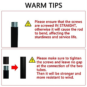 RINLAIN Outdoor String Light Poles 2 Pack, 8.3ft Height Adjustable Metal Stand Pole with Hooks for Hanging String Lights，Garden, Backyard, Patio Lighting Stand for Parties, Wedding (Black)