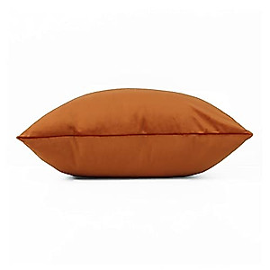 Cyuripu Set of 2 Velvet Burnt Orange Throw Pillow Covers 18 x 18 Inch Decorative Square Pillowcases Christmas Cushion Cases for Couch Sofa Bedroom Living Room Home Decor 45 x 45 Cm
