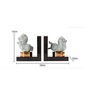 1pair New Ceramic Bookend Shelf Lovely Horse Bookend Holder Office School Supplies Stationery Gift Home Decoration