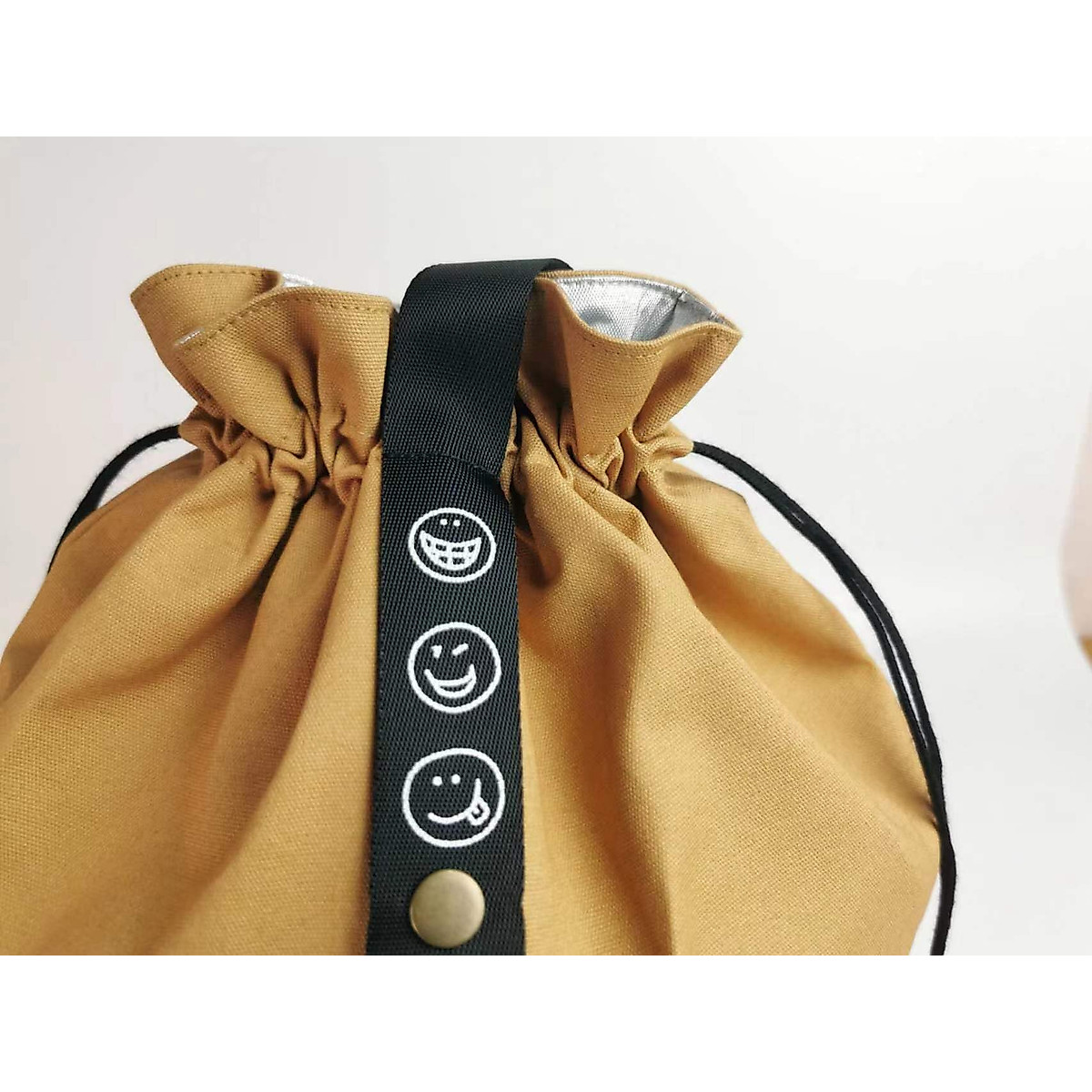 DAROSS Drawstring Lunch Bag, Reusable Small Lunch Bag，Lunch Sack，Cute Lunch Bag (Khaki)