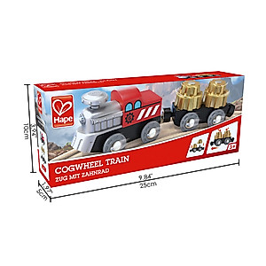 Hape Cogwheel Train| Wooden Railway Cogwheel Engine Toy Train for Kids