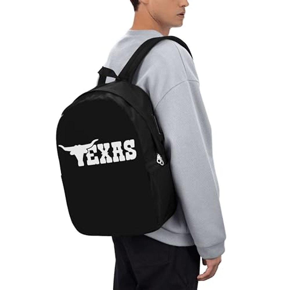 VNCXCNCN I Love TEXAS Laptop Backpack Classic Backpack Band Elements Travel Backpack Sports Backpack With USB port