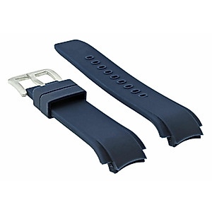 Ewatchparts SILICONE RUBBER BAND STRAP COMPATIBLE WITH IWC 35380 353804 DUAL CROWN AQUATIMER BLUE