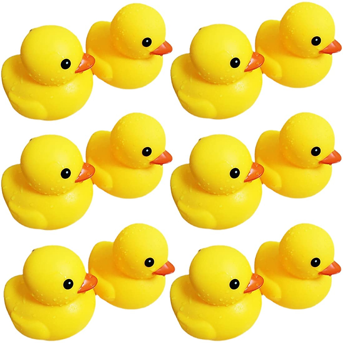 Bath Duck Toys 12 PCS Yellow Rubber Ducks Squeak & Float Ducky Baby Shower Pool Toy for Toddlers Kids Boys Girls