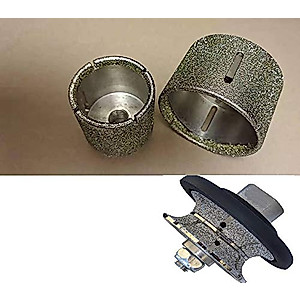 2" Diamond Zero Tolerance Grinding Drum Wheel core Drilling bit and V50 (2") Full Bullnose Counter top Router bit for Stone Granite Marble Mason Travertine Repair Power Tools kit
