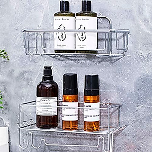 Alta by AuggieChino 2 Pack Shower Caddy, Strong and Traceless Adhesive, Multi-fuction Shower Organizer, No Drilling, Stainless Steel, Kitchen Caddy, Rust Resistent