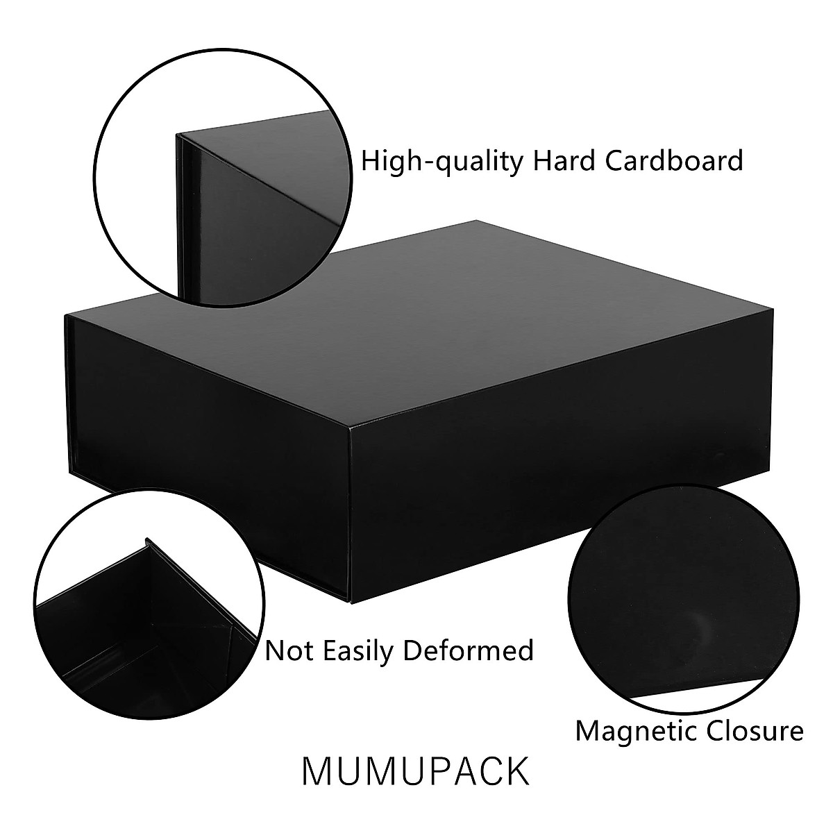 MUMUPACK White Gift Box 12x8x4.5 Inches,White Gift Box with Lid Contains Card, Ribbon,Collapsible Gift Box with Magnetic Lid Bridesmaid Proposal Gift Boxes (1 Pack)