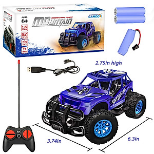 GaHoo Remote Control Car for Kids - Durable Non-Slip Off-Road Shockproof High-Speed, All Terrain Electronic RC Racing Car Toy Gifts for 3 4 5 6 7 8 Year Old Boys Girls (Dark Blue)