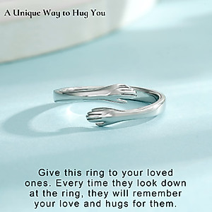 Gifts for Grandma Rings, I Love You Grandmother Hug Rings Grandma Jewelry Grandma Birthday Christmas New Best Great Grandma Mothers Day Valentines Gifts for Grandma from Granddaughter Grandson
