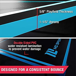 MD Sports Table Tennis Set, Regulation Ping Pong Table with Net, Paddles and Balls (8 Pieces) - Black & Light Blue