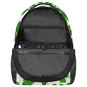 Fzsopd St. Patrick's Day Clover Backpack for Women Men Lightweight Daypack Rucksack Laptop Backpack Shoulder Bag for Travel Work Camping Sports