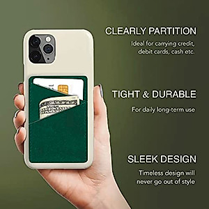 Phone wallet stick on. Phone card holder. Card holder for phone case. Wallet for phone case stick on. cell phone wallet stick on Sticky pocket for back phone. (Dark forest, D)