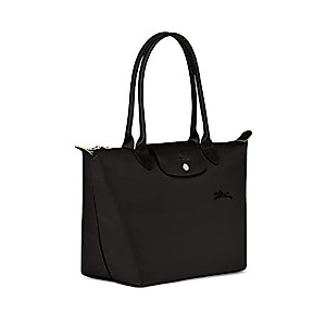 Longchamp 'Medium 'Le Pliage Green' Nylon Tote Shoulder Bag, Black