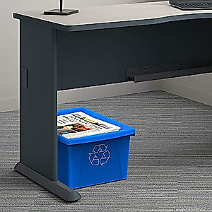 Storex 5.5 Gallon (21L) Recycle Bin, 16.75 x 8.25 x 11.88 Inches, Blue (61517A06C)