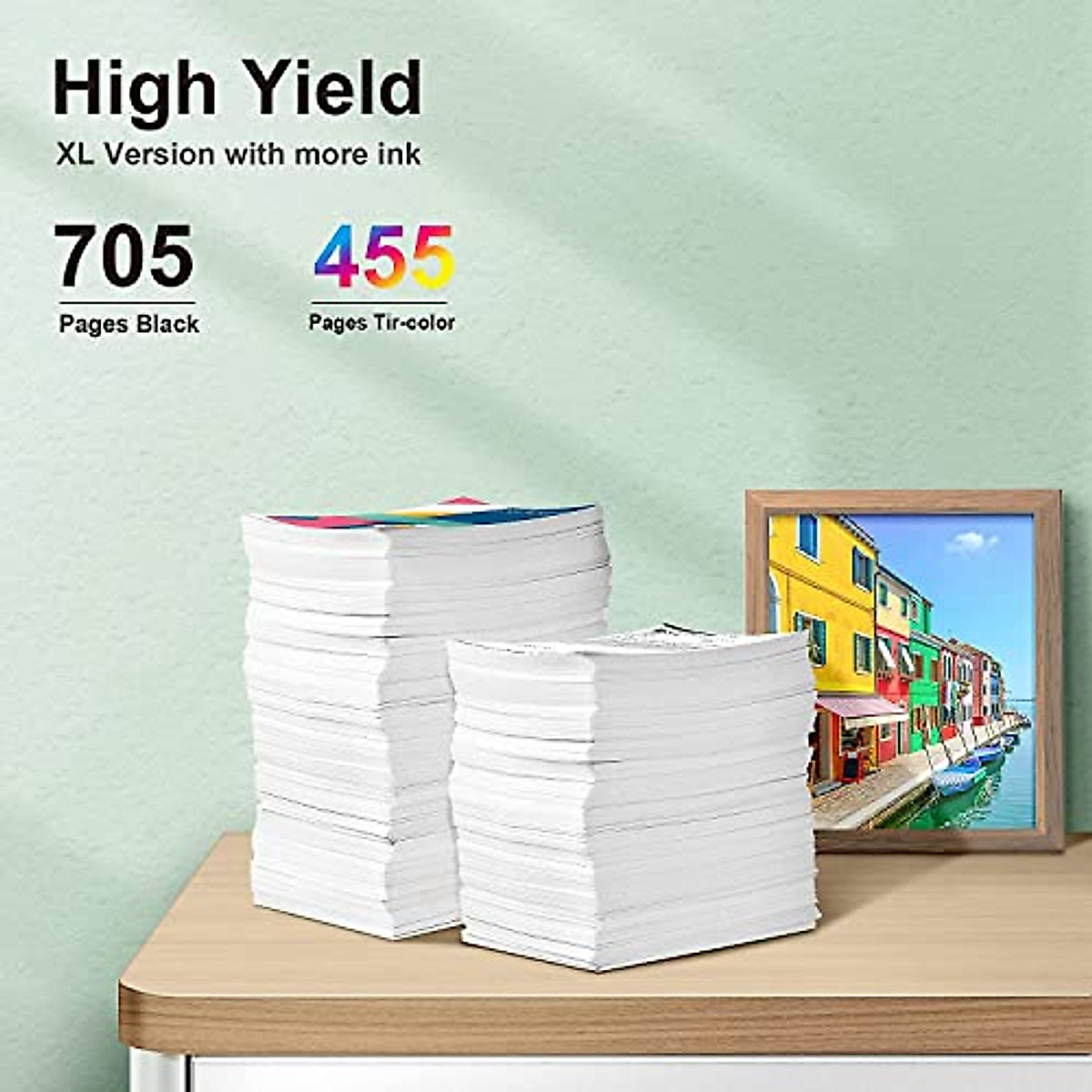 67XL Ink Cartridges Black/Color Combo Pack for HP 67XL 67 XL for Deskjet 2723e 2724 2725 2732 2742e 2752e 2755 4130e 4155e 4158e Envy 6032e 6034e 6050e 6432e 6452e 6455e (2 Pack), Remanufactured