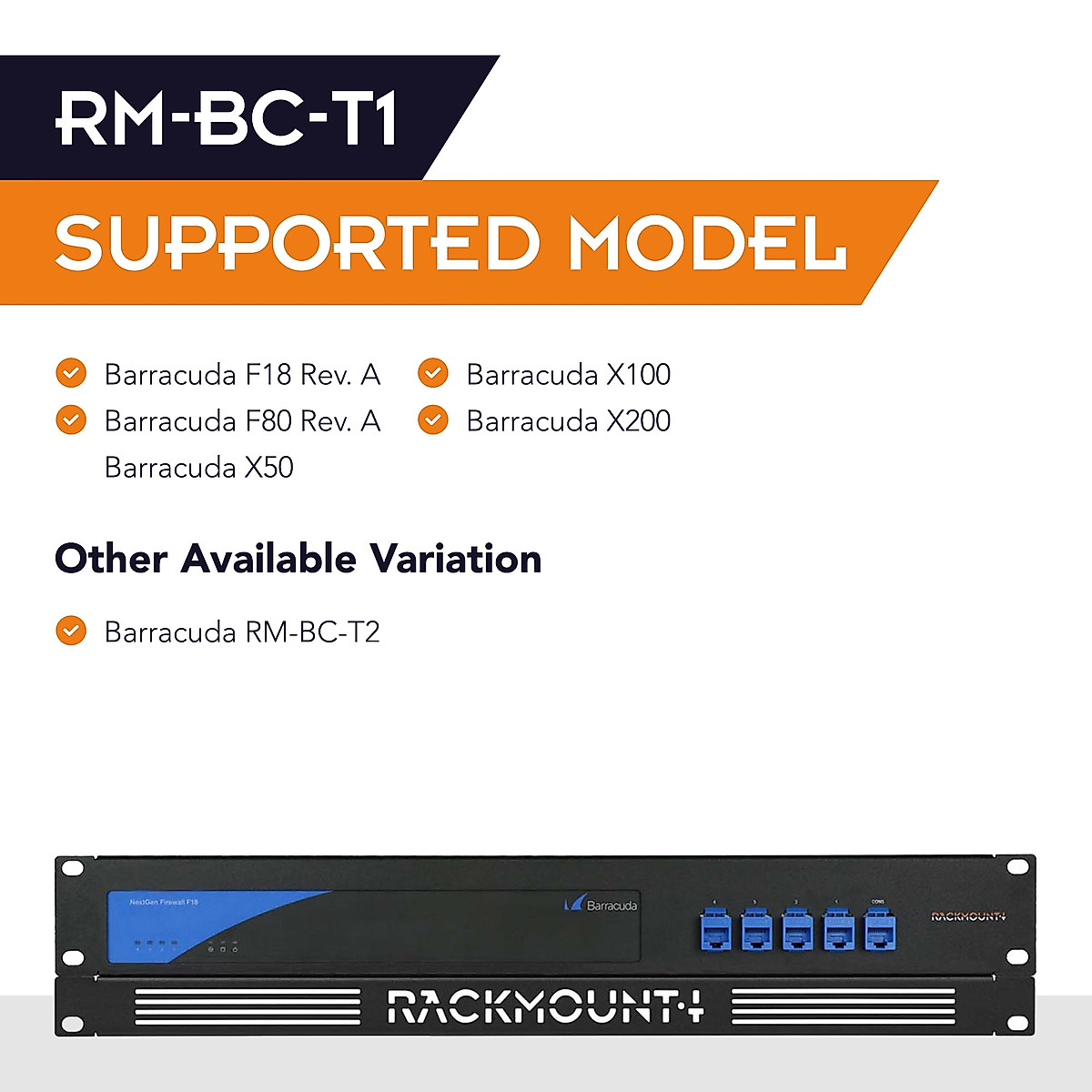 Barracuda Firewall Appliance Rack Mount - 1.3U Server Rack Shelf with Easy Access Front Network Connections, Properly Vented, Customized 19 Inch Rack - RM-BC-T1 by Rackmount.IT