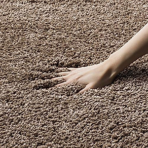 SAFAVIEH Milan Shag Collection 11' x 16' Dark Beige SG180 Solid Non-Shedding Living Room Bedroom Dining Room Entryway Plush 2-inch Thick Area Rug