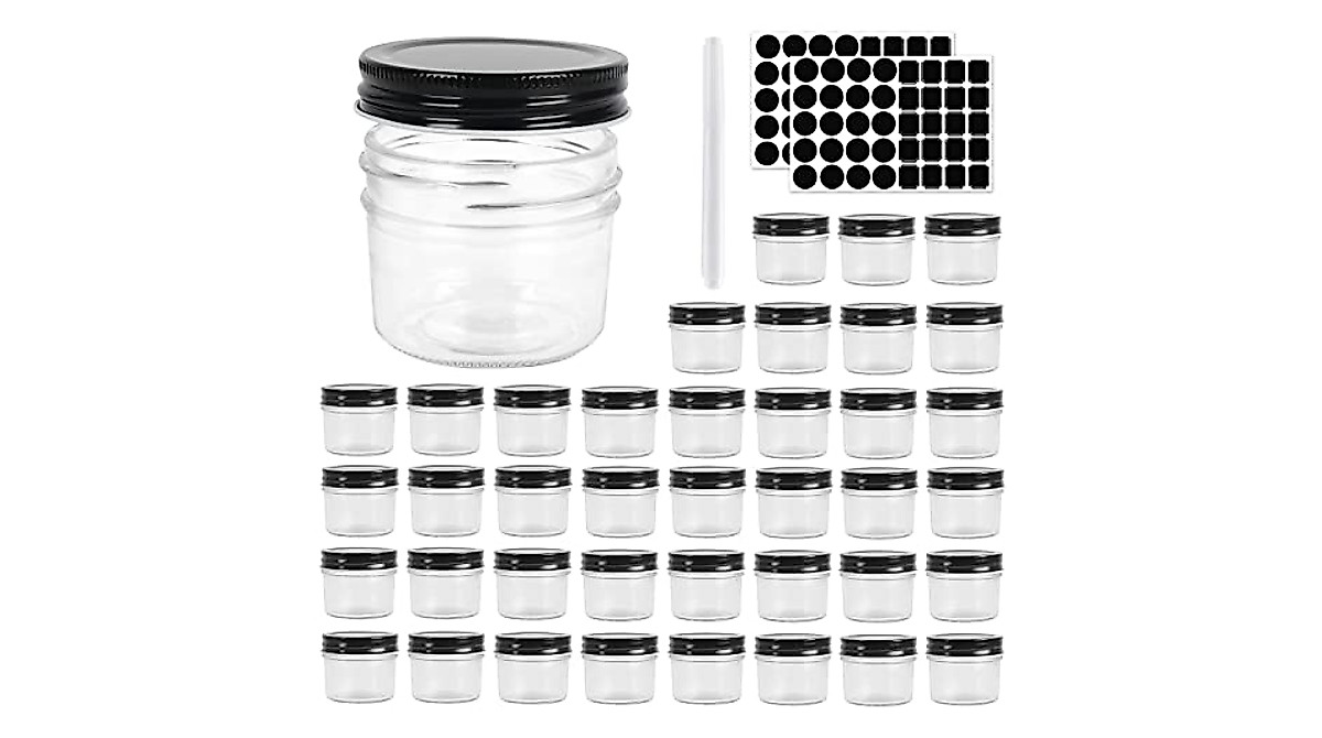 EkkoVla 40 Pack Glass Jars - Perfect for Canning & Crafts