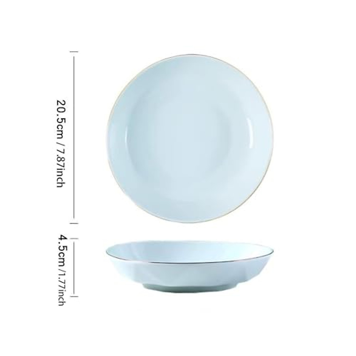 ESTELAR Dinner Plates Set Creative Phnom Penh Celadon Plate Dish Plate Household Ceramic Plate Set Nordic Dinner Plate Kitchen Salad Bowl (Size : Large)