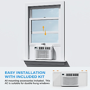 ROVSUN Smart 14000 BTU Window Air Conditioner with WiFi, Energy Saving Window AC Unit with Remote & App Control & Timer Function & Easy Install Kit, for Rooms up to 700 Square Feet, 115V/60Hz, White