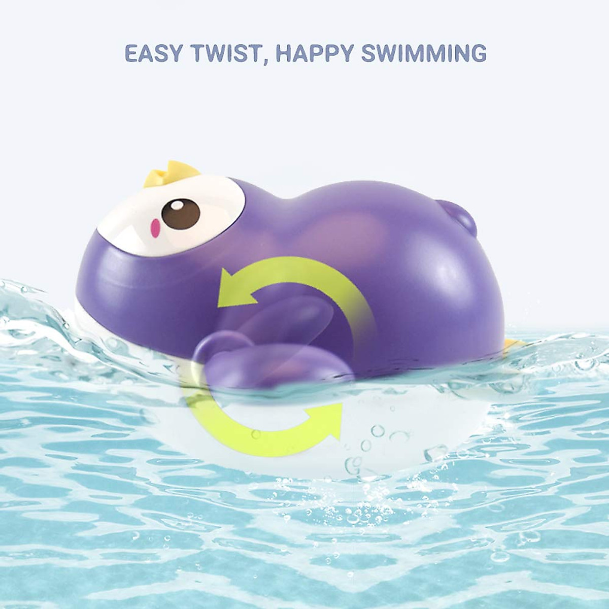 Baby Bath Toys, Wind up Penguin Bathtub Toys, Toddlers Swimming Floating Playing Set in Bathroom Beach Pool, Colourful Water Playset Gifts for Boys and Girls (4 Packs)