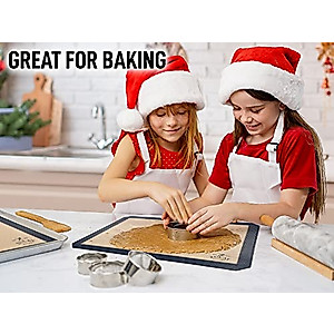 Zulay Kitchen (2 Pack) Silicone Baking Mat Sheet Set - Reusable Baking Mat Nonstick - Half Sheet Baking Mat For Oven - 16.5" x 11.6" (Dark Gray)