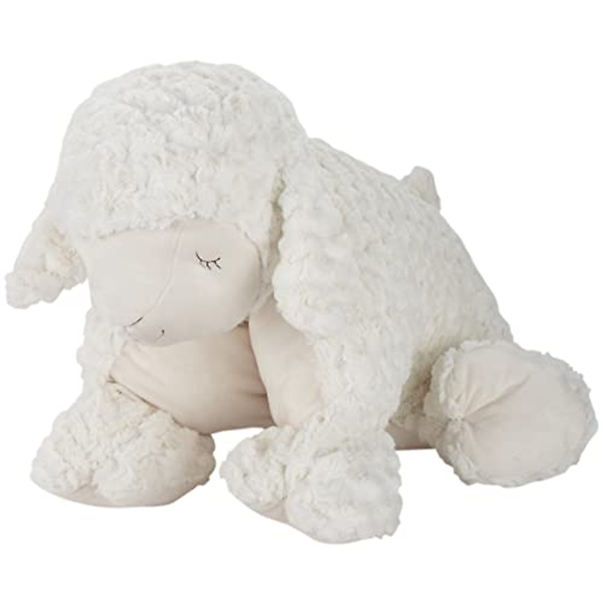 Mina Victory Plush Lines Foldable Lamb Stuffed Animal Ivory 18" x 22" Throw Pillow