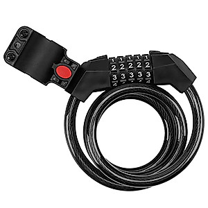 Bicycle Password Lock Portable Aluminum Alloy Waterproof Lock Strong Encryption Safety Lock Universal Accessories Suitable for Bicycles(black)