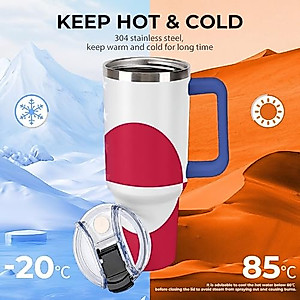 U.S.A Greenland Flag 40oz Water Bottle Double Wall Insulated Tumbler with Handle Leakproof Travel Mug Deep Blue-style
